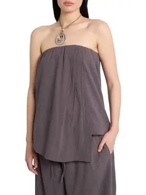 MUSE ASSEMBLY Asymmetric Hem Bandeau Top - Grey