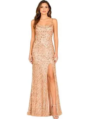 LARA NEW YORK Beaded Gown - Blush