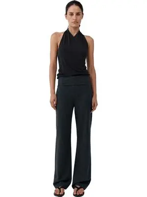 ST. AGNI Wool Blend Studio Pants - Dark Graphite