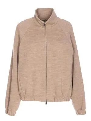 Max Mara Zip-up Wool And Cotton Jacket - Multicolor