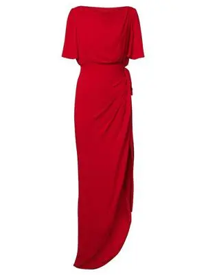 Valentino Garavani Draped Silk Georgette Gown - Red