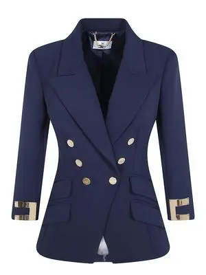 Elisabetta Franchi Double Breasted Blazer - Black