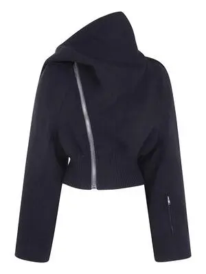 Rick Owens Wool Scarf Flight Jacket - Black