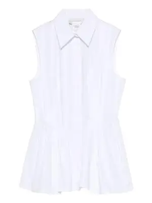 Sportmax Cotton Shirt With Crystal Embellishments - White