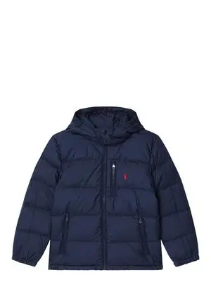 Polo Ralph Lauren Navy Padded Zip-up Hooded Jacket - Blue