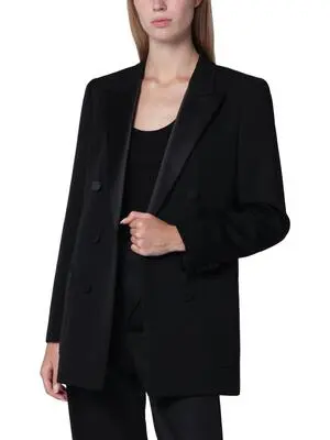 Saint Laurent Double-breasted Wool Blazer - Black