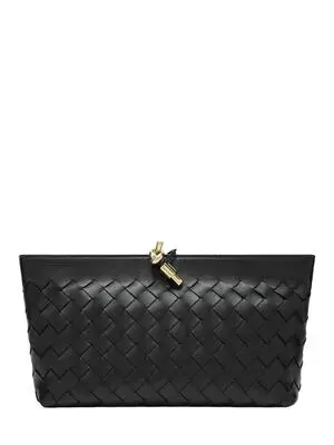 Bottega Veneta Andiamo Intrecciato Nappa Leather Clutch - Black