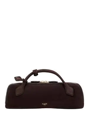 Alaïa Alaïa Le Teckel Suede Goat Leather Pouch Brown