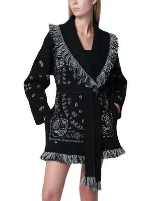 Alanui Bandana Jacquard Cardigan - Black