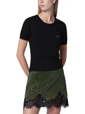 VIVIENNE WESTWOOD Bea Knitted Cotton And Cashmere T-shirt - Black