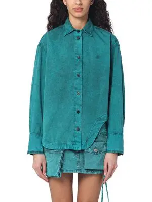 Attico Embroidered Cotton Shirt - Green