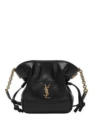 Saint Laurent Jamie Mini Shoulder Pouch In Lambskin Leather - Black