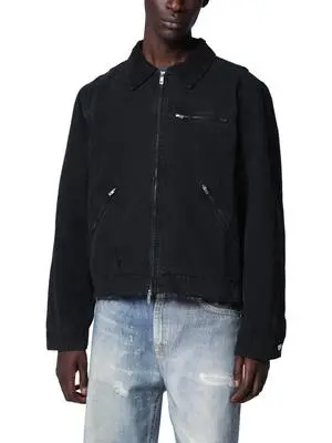 REPRESENT Long-sleeve Zip-up Cotton Jacket - Black
