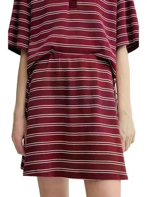 GESTUZ Horizontal Stripe Mini Skirt - Red