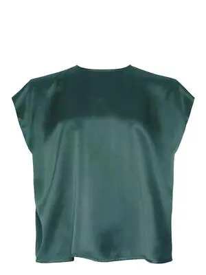 ERES Silk Cap-sleeve Blouse - Green