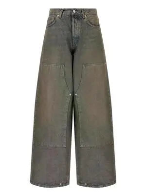 HAIKURE Legacy Reinforced-panel Wide-leg Jeans - Grey
