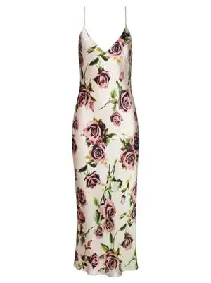 L'Agence Seridie Floral Print Midi Dress - Neutrals