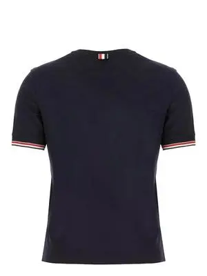 Thom Browne Rwb Stripe Fine-knit T-shirt - Blue