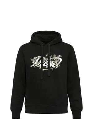 DIESEL® Logo-print Drawstring Hoodie - Black