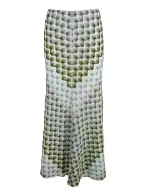 Missoni Zigzag Knit Maxi Skirt - Blue