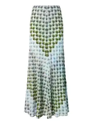 Missoni Zigzag Knit Maxi Skirt - Blue