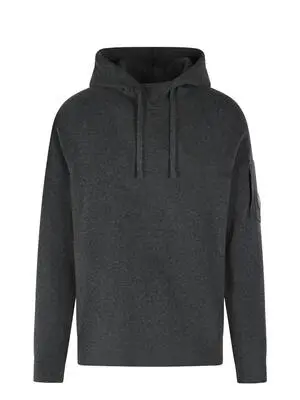 C.P. COMPANY Lens Detail Drawstring Hoodie - Grey