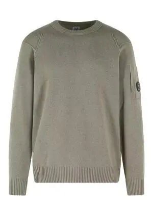 C.P. COMPANY Lens Detail Crew Neck Sweater - Green