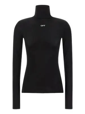 Off-White High-neck Sweatshirt With Logo Detail - Black