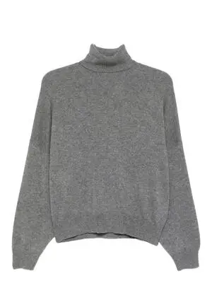 Brunello Cucinelli Fine Knit Roll Neck Sweater - Grey