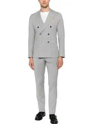 MANUEL RITZ Double-breasted Wool Suit - Grey