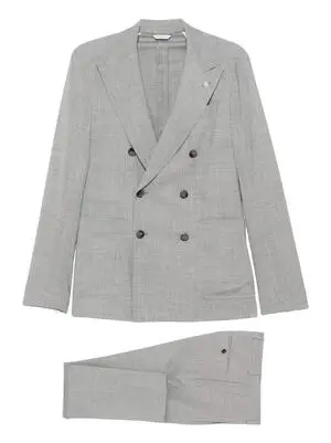MANUEL RITZ Double-breasted Wool Suit - Grey