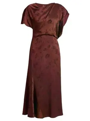Erdem Floral Jacquard Creponne Midi Dress - Red