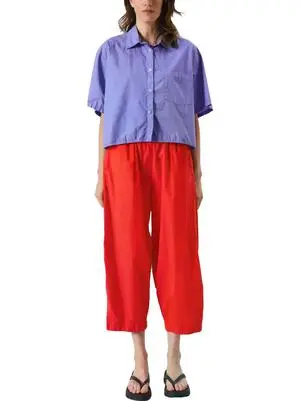 American Vintage Cropped Short-sleeve Shirt - Purple