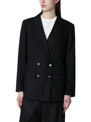 VITOVI Double-breasted Peak Lapel Blazer - Black