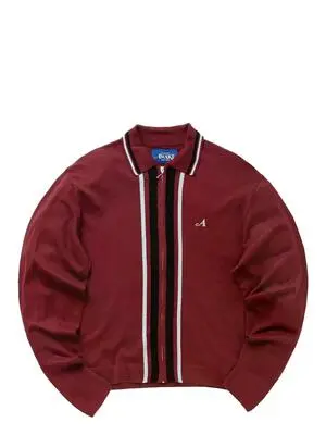 AWAKE NY Zip-up Striped Cardigan - Red