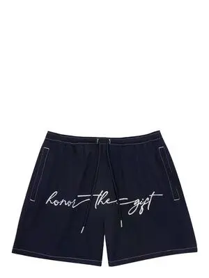 HONOR THE GIFT Hybrid Cursive Logo Drawstring Shorts - Blue