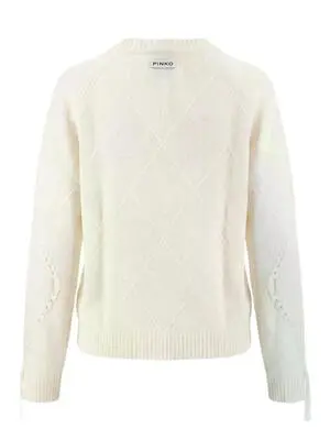 Pinko Diamond-knit Fringed Sweater - Neutrals