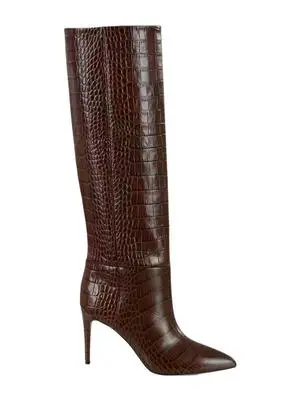 Paris Texas Paris Texas Croc-Effect Pointed Toe Stiletto Boots Brown