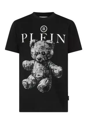 Philipp Plein Jersey T-shirt Teddy Dollar Stones - Black