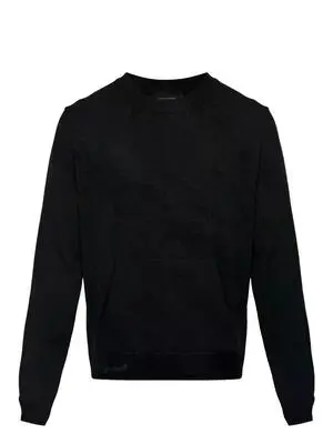 Dsquared2 Logo Embroidered Pouch Pocket Sweater - Black