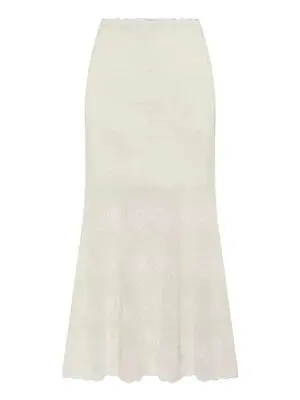 SELF-PORTRAIT Crochet-knit Maxi Skirt - Neutrals