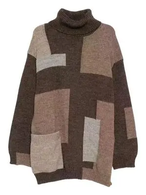 Yohji Yamamoto Patchwork Sweater - Brown