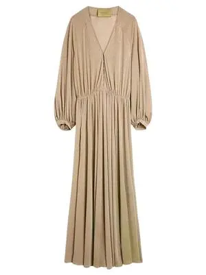 Momoni Lurex-jersey Maxi Dress - Neutrals