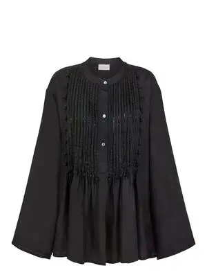 P.a.r.o.s.h Embellished Pleated Blouse - Black