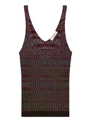 RETORI Retro Collection Jacquard Knit Tank Top - Red