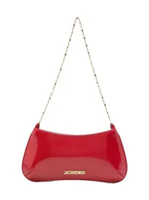 Jacquemus Small Bisou Baguette Bag With Patent Finish - Red