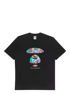 AAPE BY *A BATHING APE X Eric Inkala Moonface-print T-shirt - Black