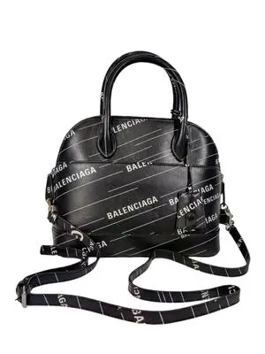 Balenciaga Logo Ville Tote Bag - Black