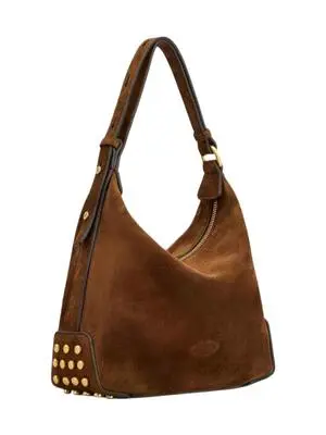 TOD'S Suede Metal Dots Mini Bag - Brown