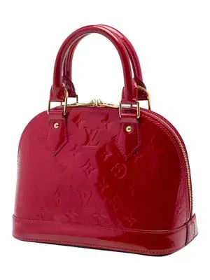 LOUIS VUITTON Monogram Vernis Alma Bb Satchel - Red